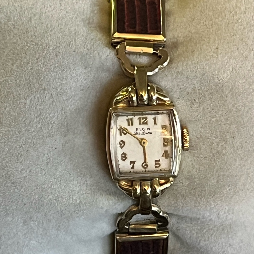 Elgin De Luxe Retro 10k Gold Filled Ladies Watch - Gem